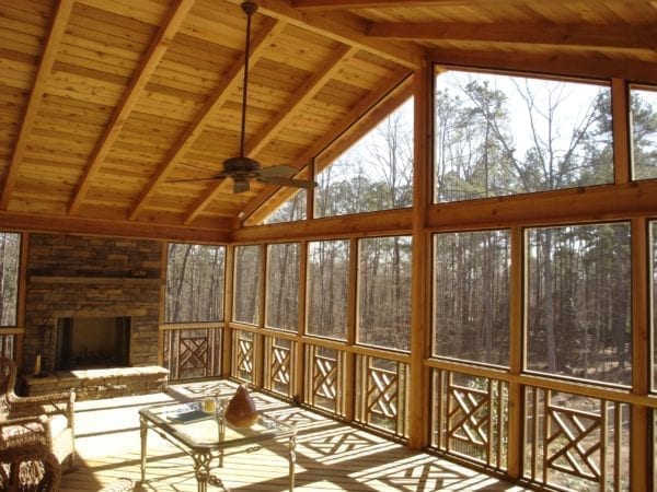 Rustic Wood Screen Porch - Screen Porch Living