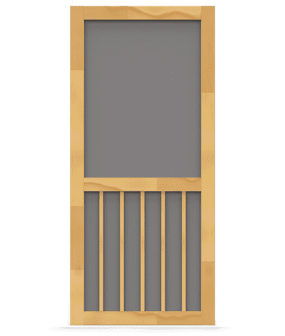Basketweave Solid Vinyl Screen Door with White Decorative Insert ...