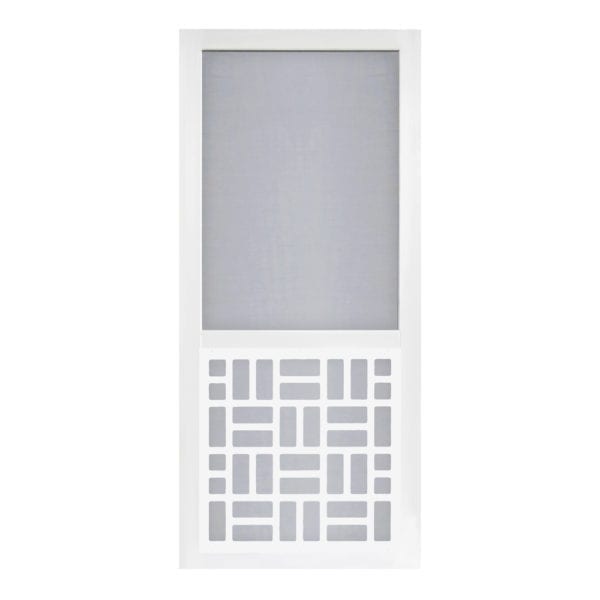 Basketweave Wood Screen Door - Screen Porch Living