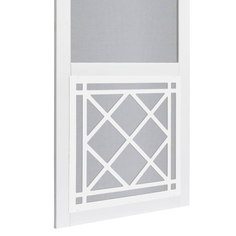 St. Augustine Solid Vinyl Screen Door with White Decorative Insert ...